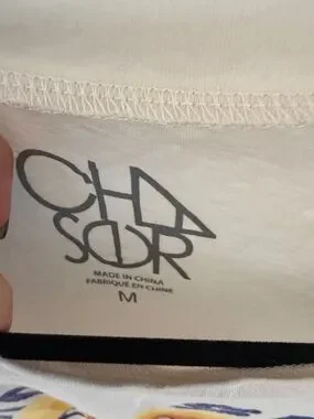 Chaser | Tops | Chaser White Tee With Yellow Orange Sunburst And Purple ...